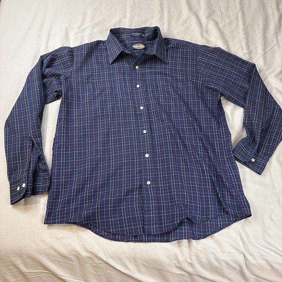 Towncraft | Shirts | Towncraft Shirt Vintage Mens L Button Up Blue Grid ...